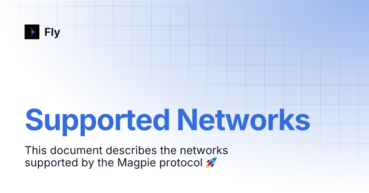 Supported Networks | Fly